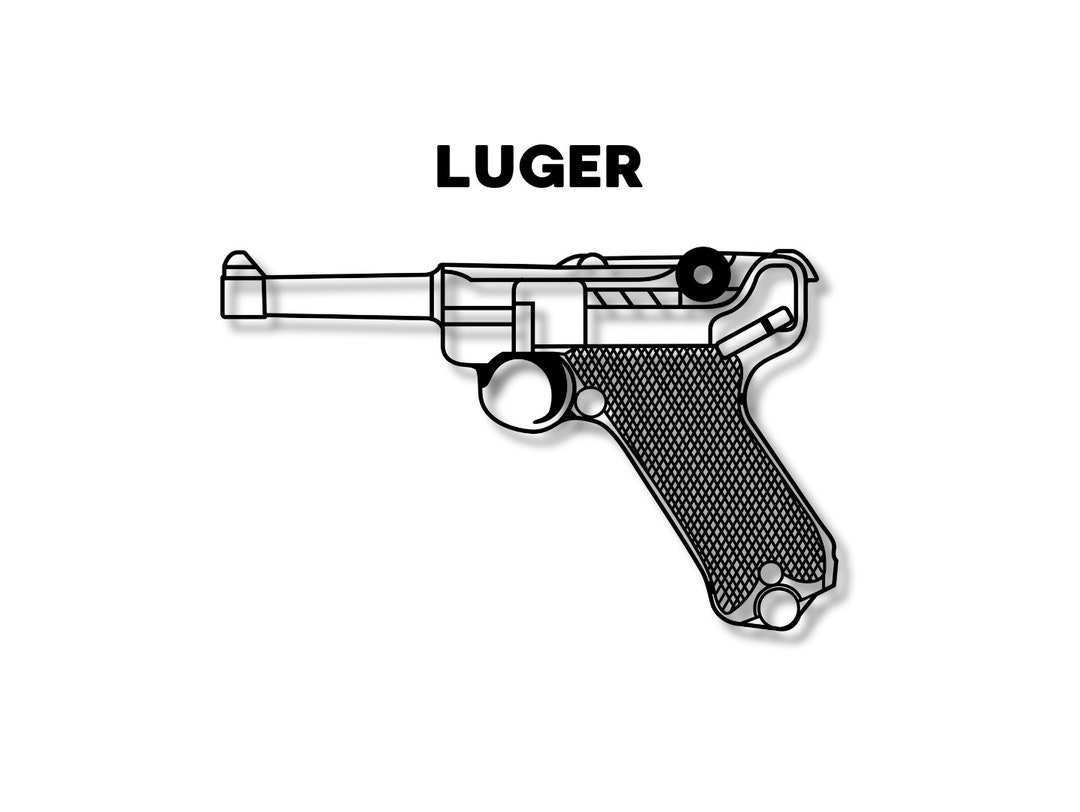 Luger Pistol Silhouette Luger Svg Cut File Gun Vector File - Etsy