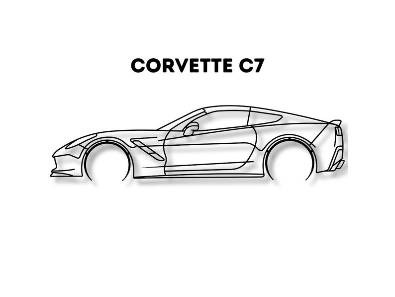 Corvette C7 Car Silhouette, Car Wall Decor, Car Glowforge File, Digital ...