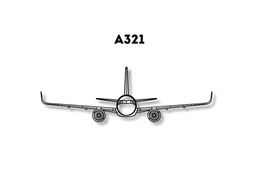 A321 Aircraft Laser Cut Silhouette, Vector Airplane Design, Aircraft ...
