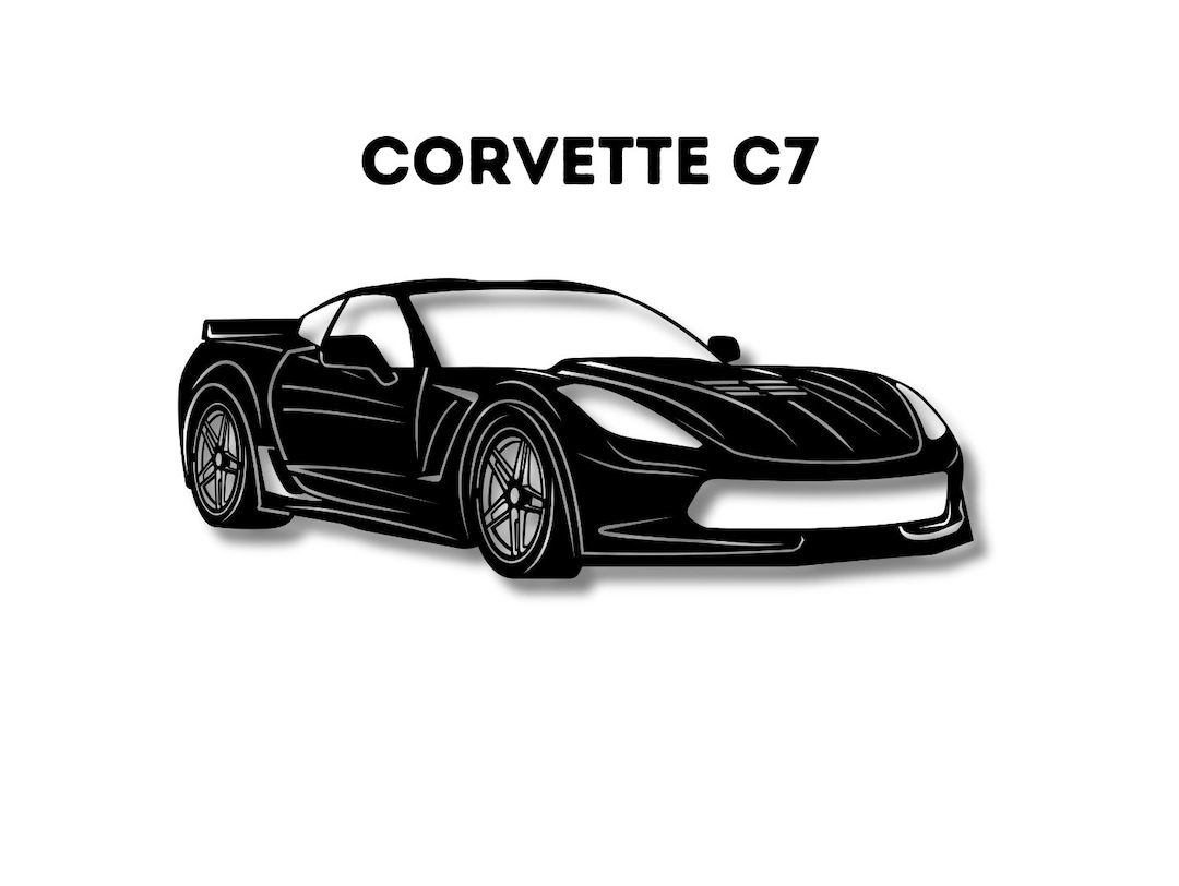 Corvette C7 Laser Cut Design, Corvette Silhouette, C7 Corvette Vector ...