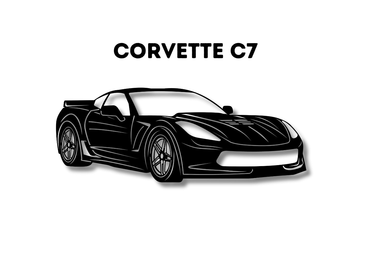 Corvette C7 Laser Cut Design, Corvette Silhouette, C7 Corvette Vector ...