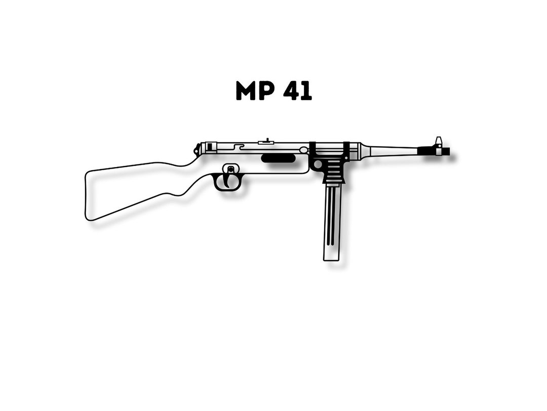 MP 41 Laser Cut Silhouette, Machine Gun Vector File, Digital Firearm ...