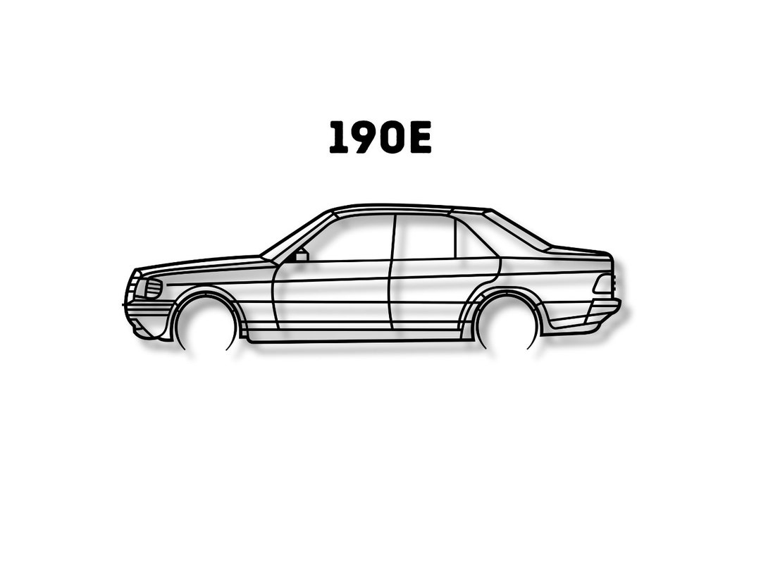 190E Car Silhouette, Ready to Cut File, Car Design, Car Svg, Dxf, 190E ...