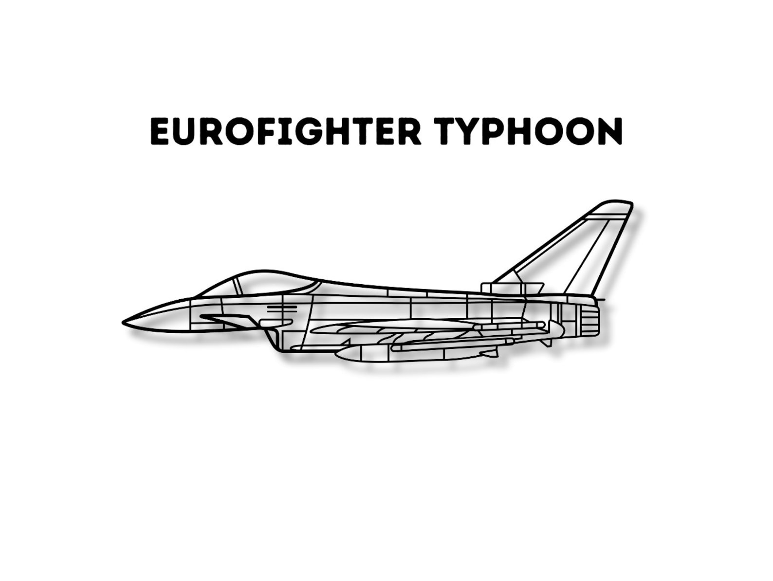 Eurofighter Typhoon Aircraft Laser Cut Silhouette, Jet Fighter Vector ...