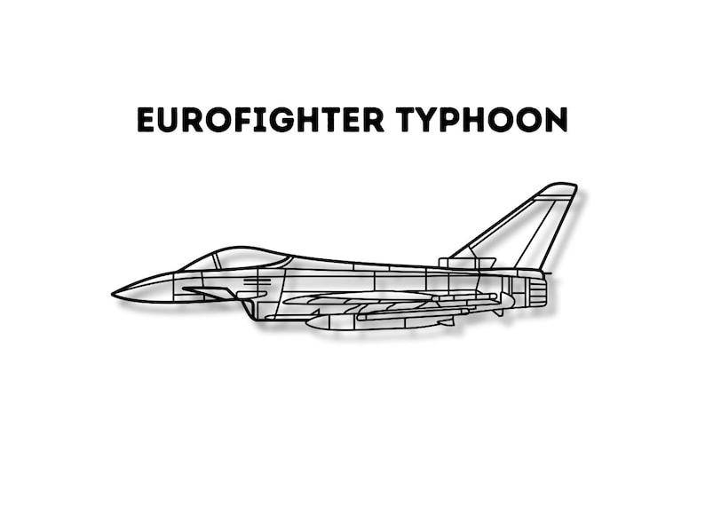 Eurofighter Typhoon Aircraft Laser Cut Silhouette, Jet Fighter Vector ...