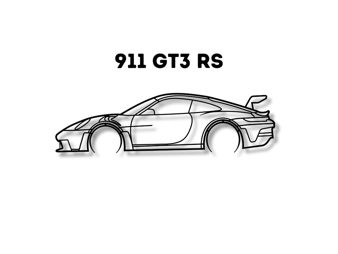 911 GT3 RS Vector Car Silhouette, Laser Car Design, 911 Car Vector Art ...