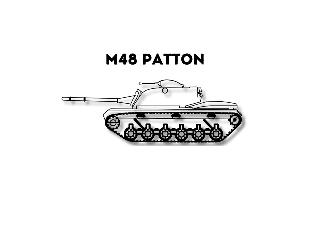 M48 Patton Laser Cut Silhouette, DIY Vector Laser Project, Tank Model ...