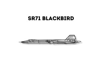 SR-71 Military Aircraft Line Drawing Blueprint Outline Silhouette ...