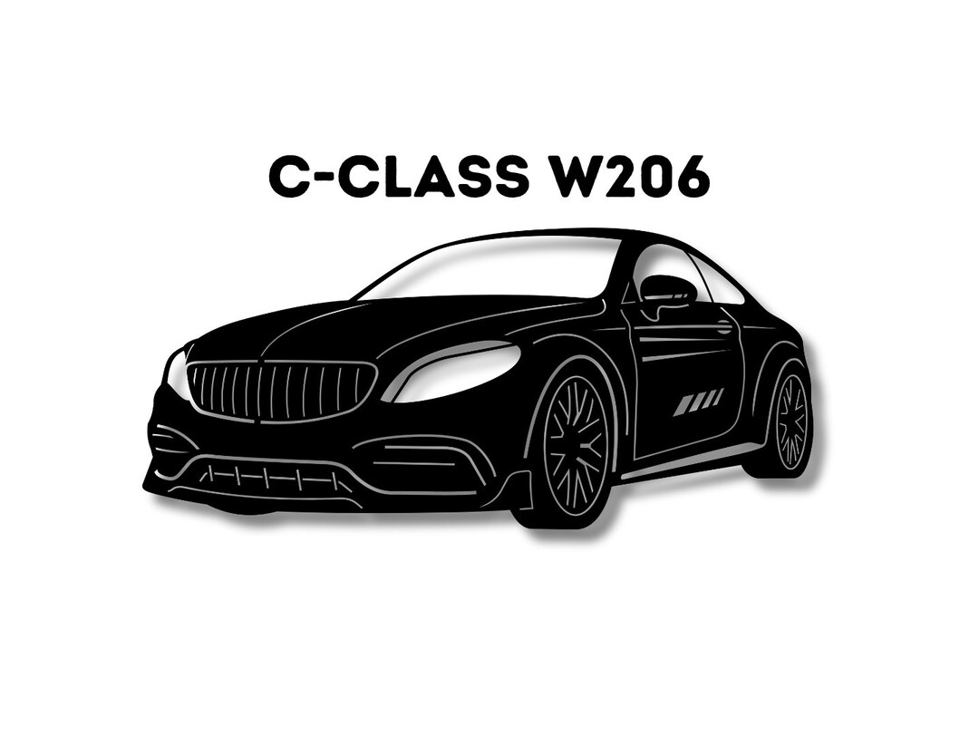 C63 W206 Car Silhouette, Laser Cut Car, Car Wall Art, Car Home Decor ...