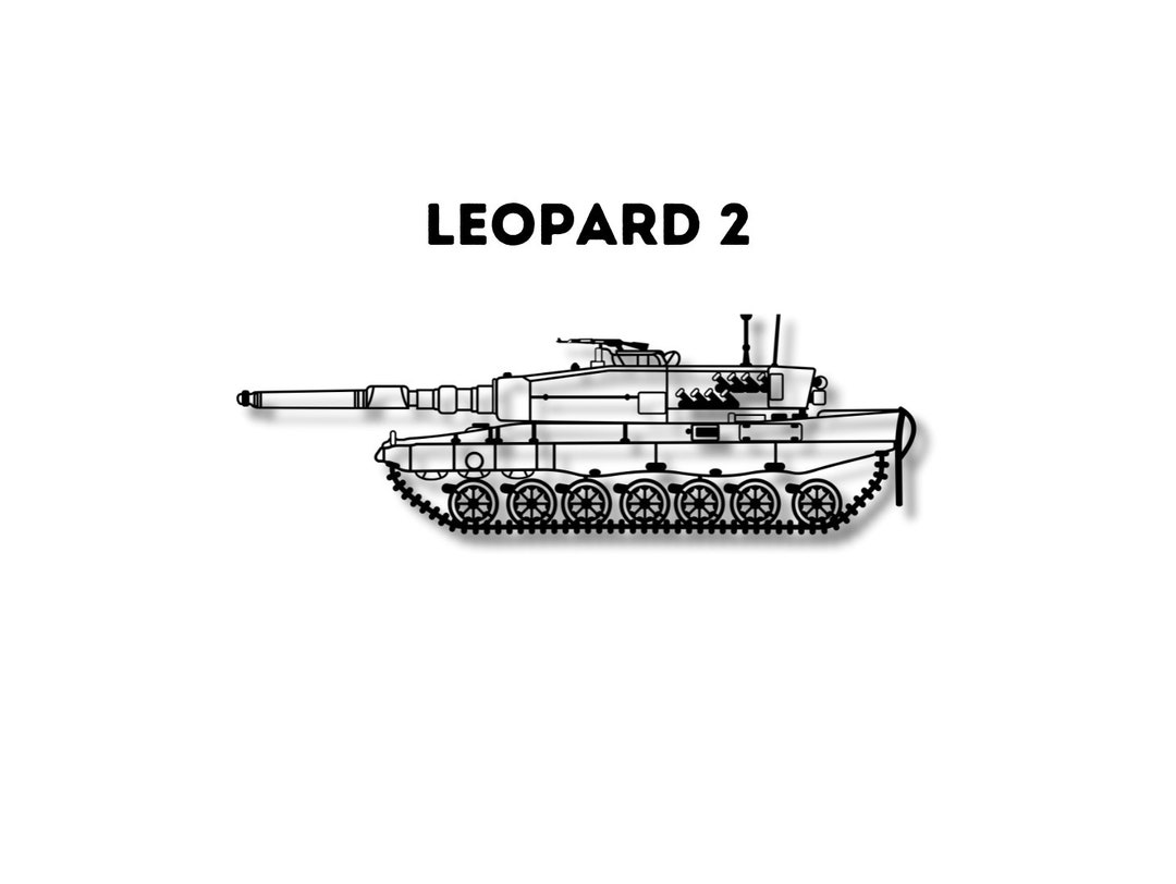 Leopard Tank Silhouette, Laser Cut Tank File, Military Tank Army Vector ...