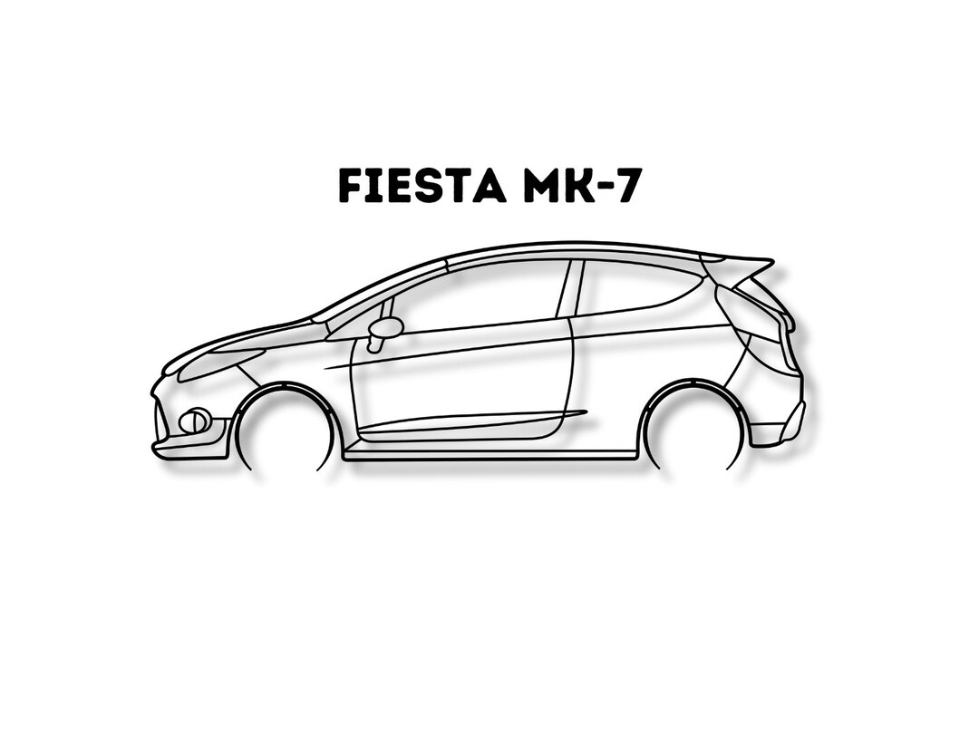 Fiesta Laser Cut Car Silhouette, Detailed Vector Car Design, Fiesta Dxf ...