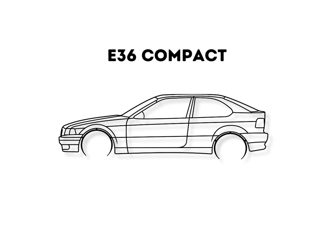 E36 Laser Cut Car Stencil, Glowforge Car Silhouette, Plasma Cut Car ...