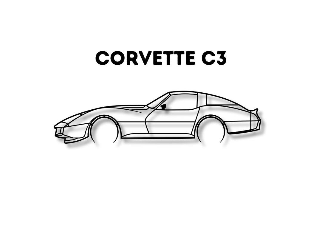 Corvette C3 Car Silhouette, Laser Cut Car, Vector Car Art, Corvette ...
