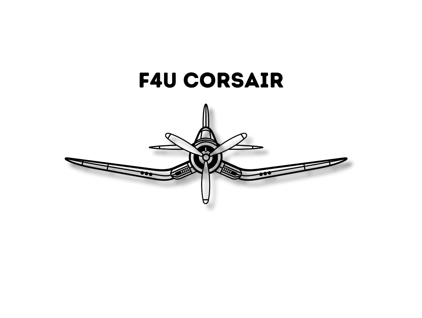 F4U Corsair Aircraft Silhouette, Laser Cut Airplane File, Vector ...