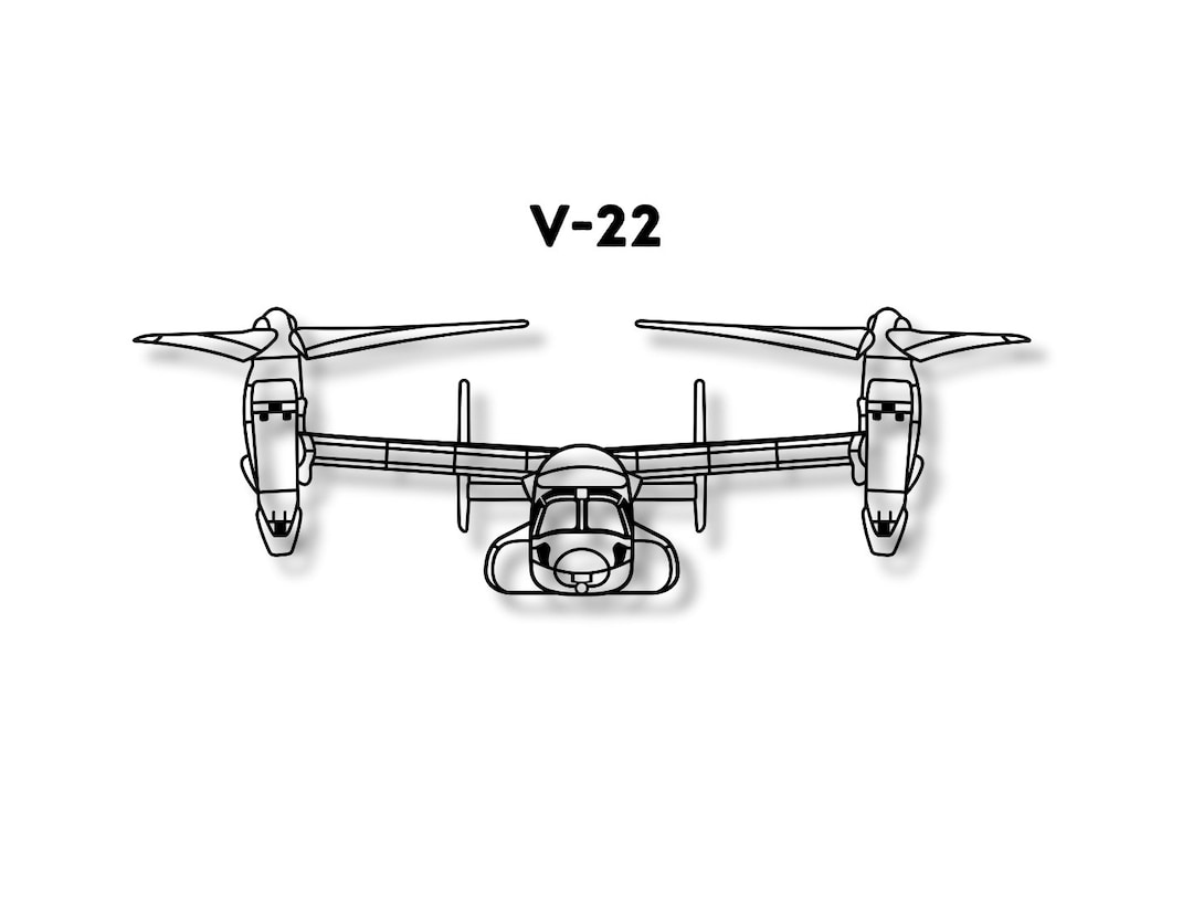 V-22 Osprey Laser Cut Silhouette, MV-22 Aircraft Stencil, US Army ...