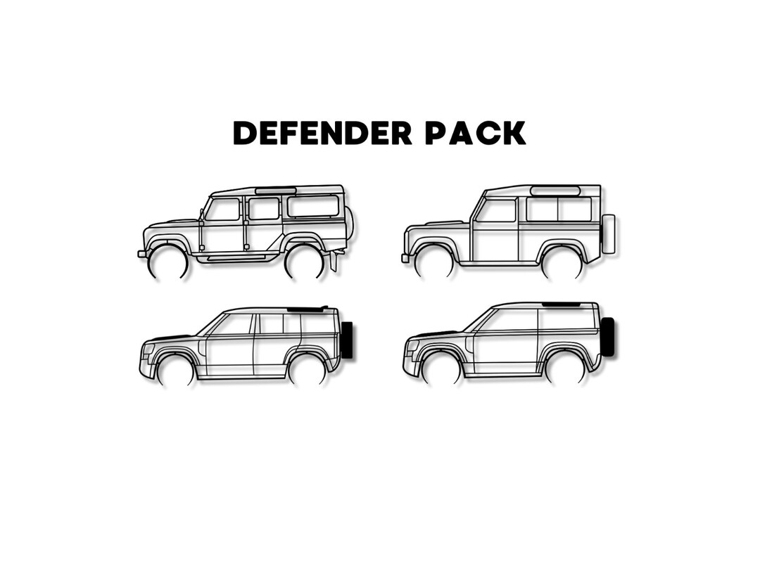 Defender Silhouette Pack, Land Defender Bundle, Laser Cut Car, Car ...