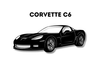 Corvette C6 Silhouette Vector File - Etsy