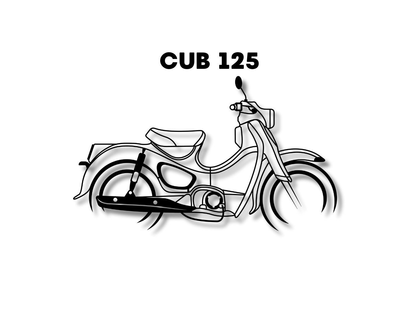 Cub 125 Silhouette, Laser Cut Motorcycle Design, Ready to Cut File - Etsy