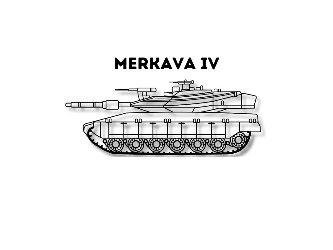 Laser Cut Merkava Tank Military Design, Army Tank Vector Silhouette ...