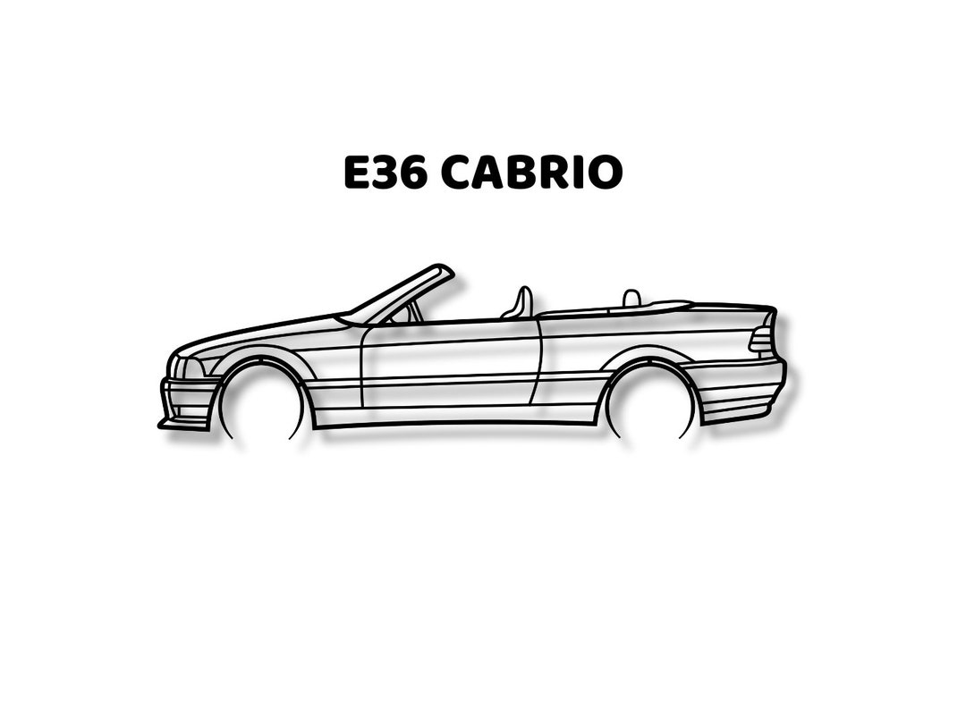 E36 Convertible Silhouette, Laser Cut Car, Car Vector Art, Car Svg, Car ...