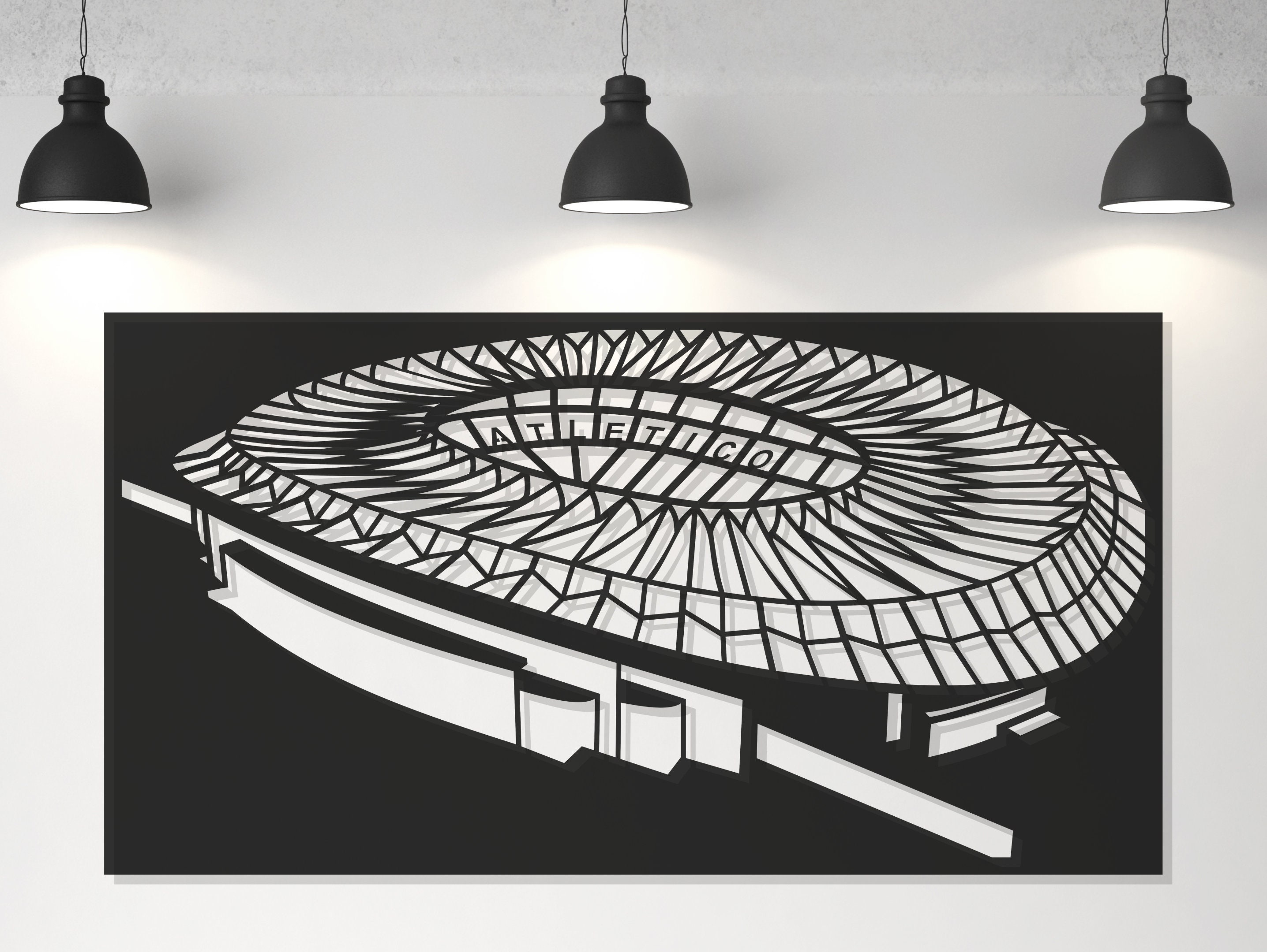 Madrid Stadium Glowforge File Laser Cut Football Wall Art - Etsy