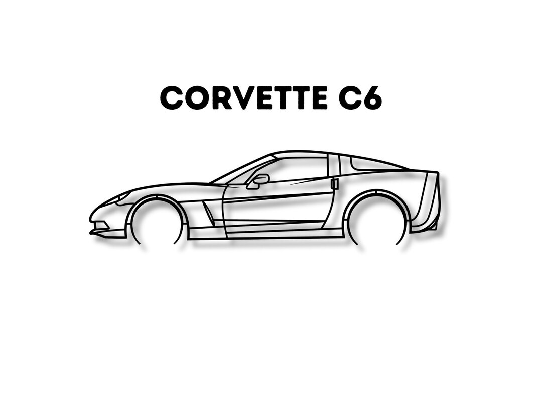 Corvette C6 Wall Decor, Vector Car File, Laser Cut Car, DXF, SVG Car ...