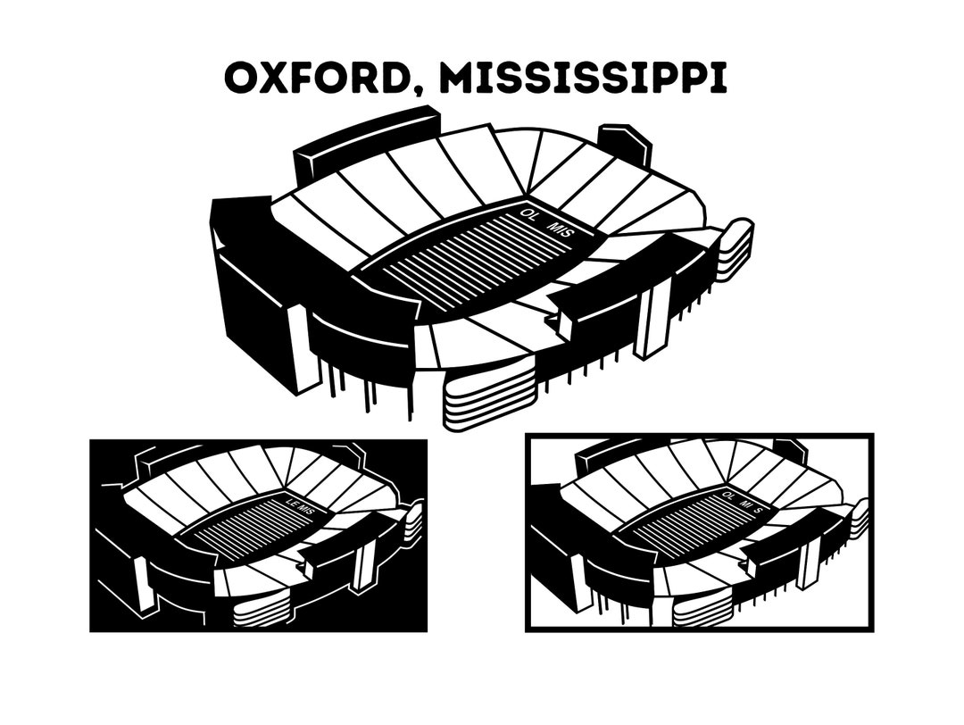 Oxford Football Stadium Laser Cut File Mississippi Stadium Silhouette ...