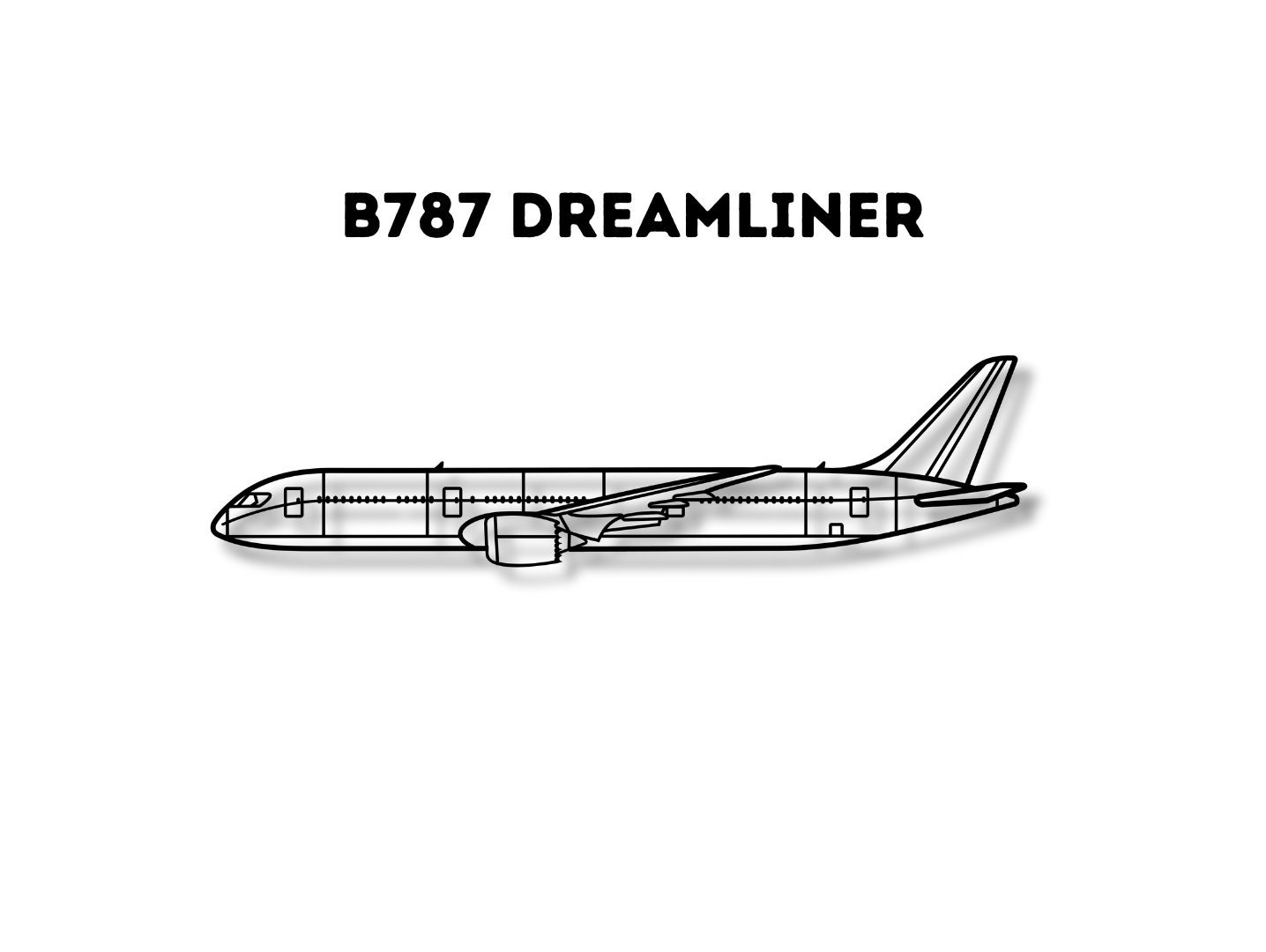 B787 Dreamliner Laser Cut Silhouette, Aircraft Vector Glowforge File - Etsy