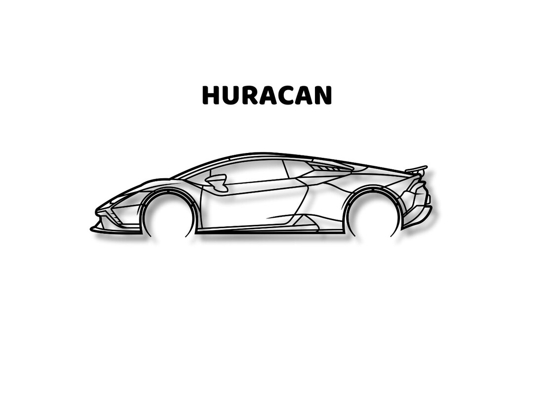 Huracan silhouette, laser cut car, car vector design, huracan dxf, svg ...