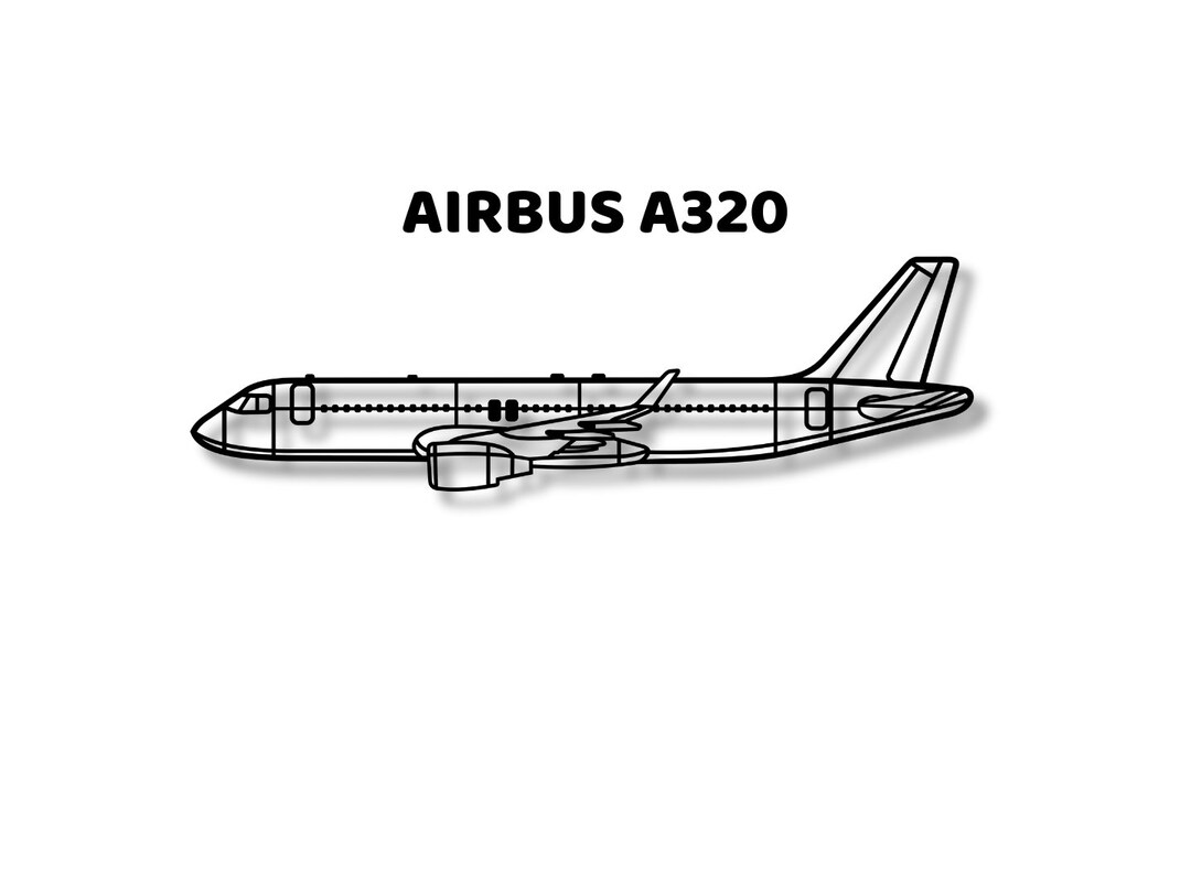 Airbus A320 Silhouette, Aeroplane Laser File, Jet Vector File, Cricut ...