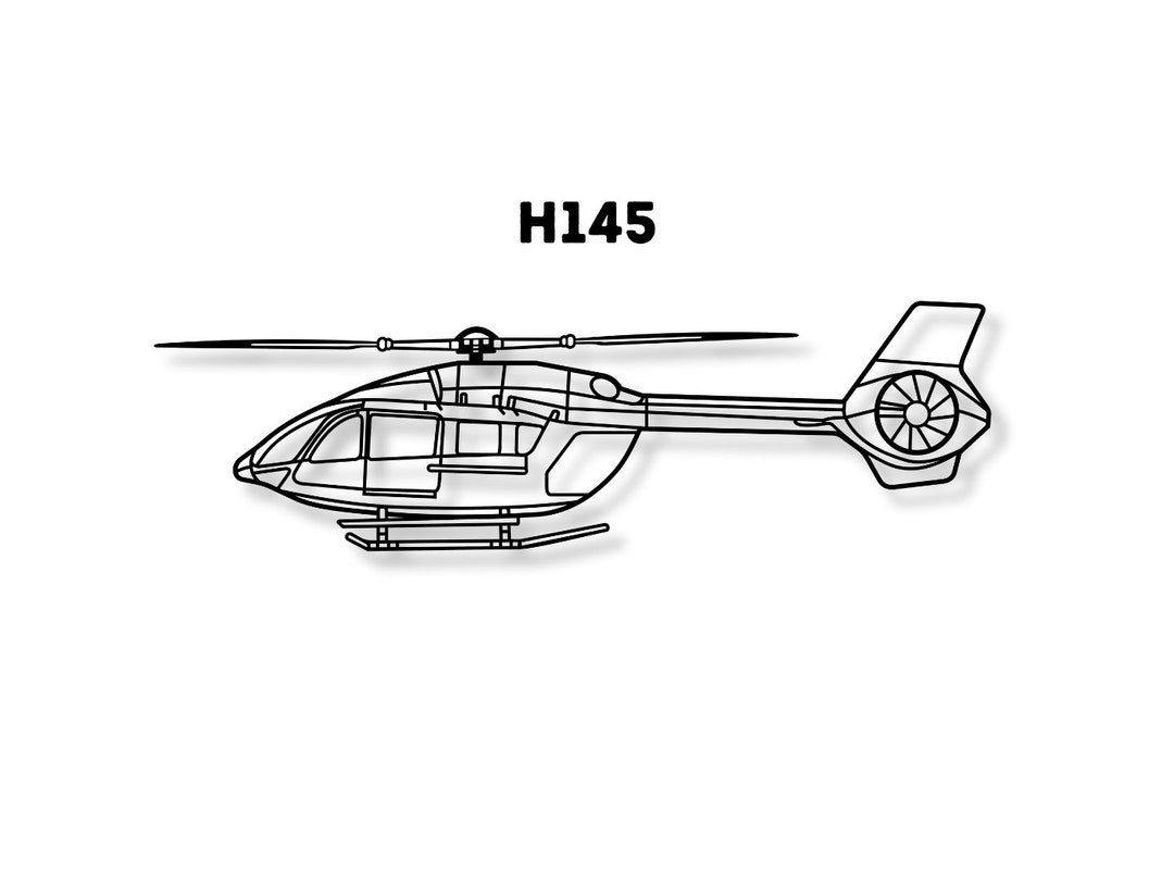 Helicopter Laser Cut Silhouette, H145 Helicopter Vector Design ...