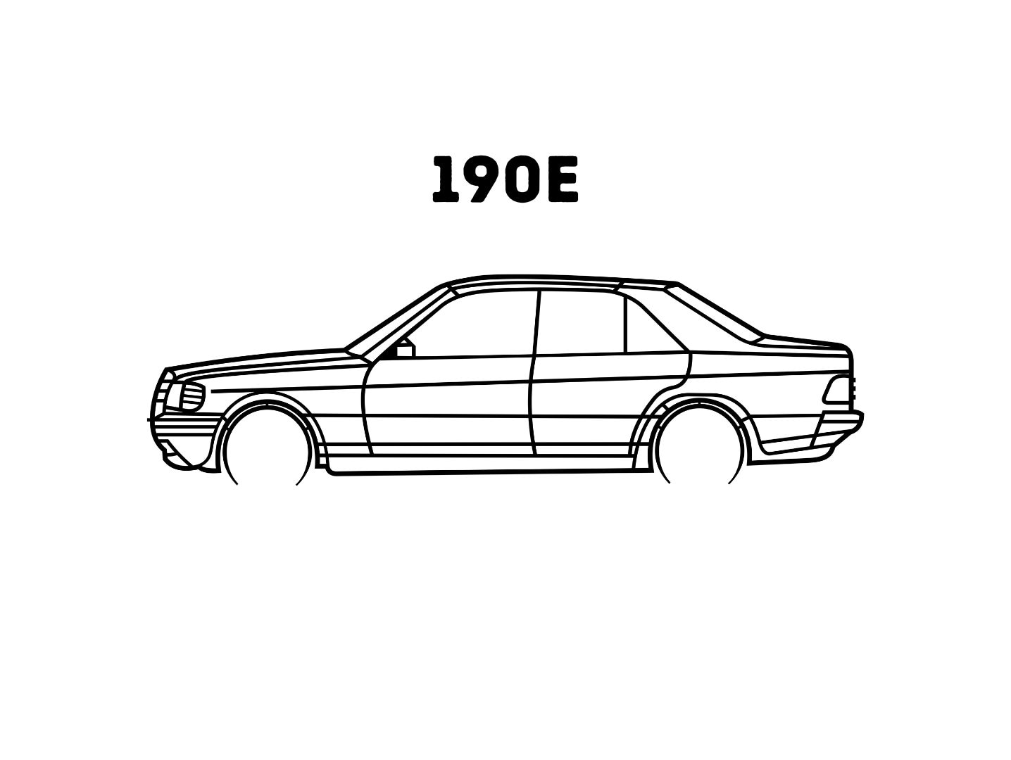 190E Car Silhouette Ready to Cut File Car Design Car Svg - Etsy