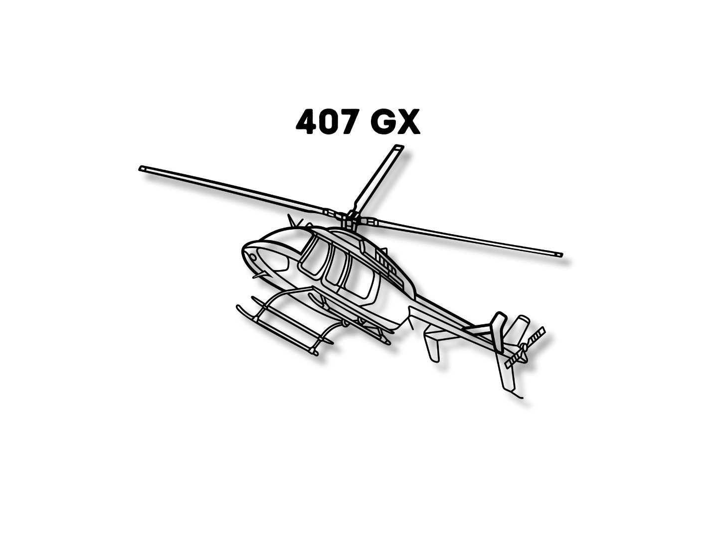 407 GX Bell Laser Cut Helicopter Silhouette, Vector Aircraft Design - Etsy