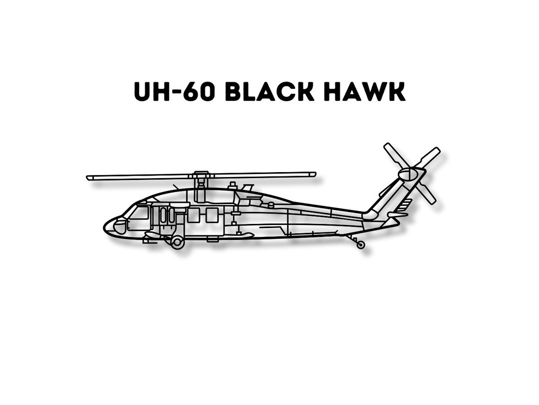 UH-60 Black Hawk Helicopter Silhouette, Laser Cut Aircraft Design - Etsy