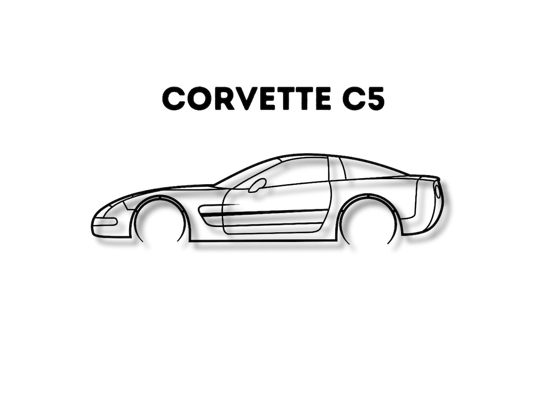 Corvette C5 Silhouette, Car Vector Design, Laser Cut Car, Corvette C5 ...