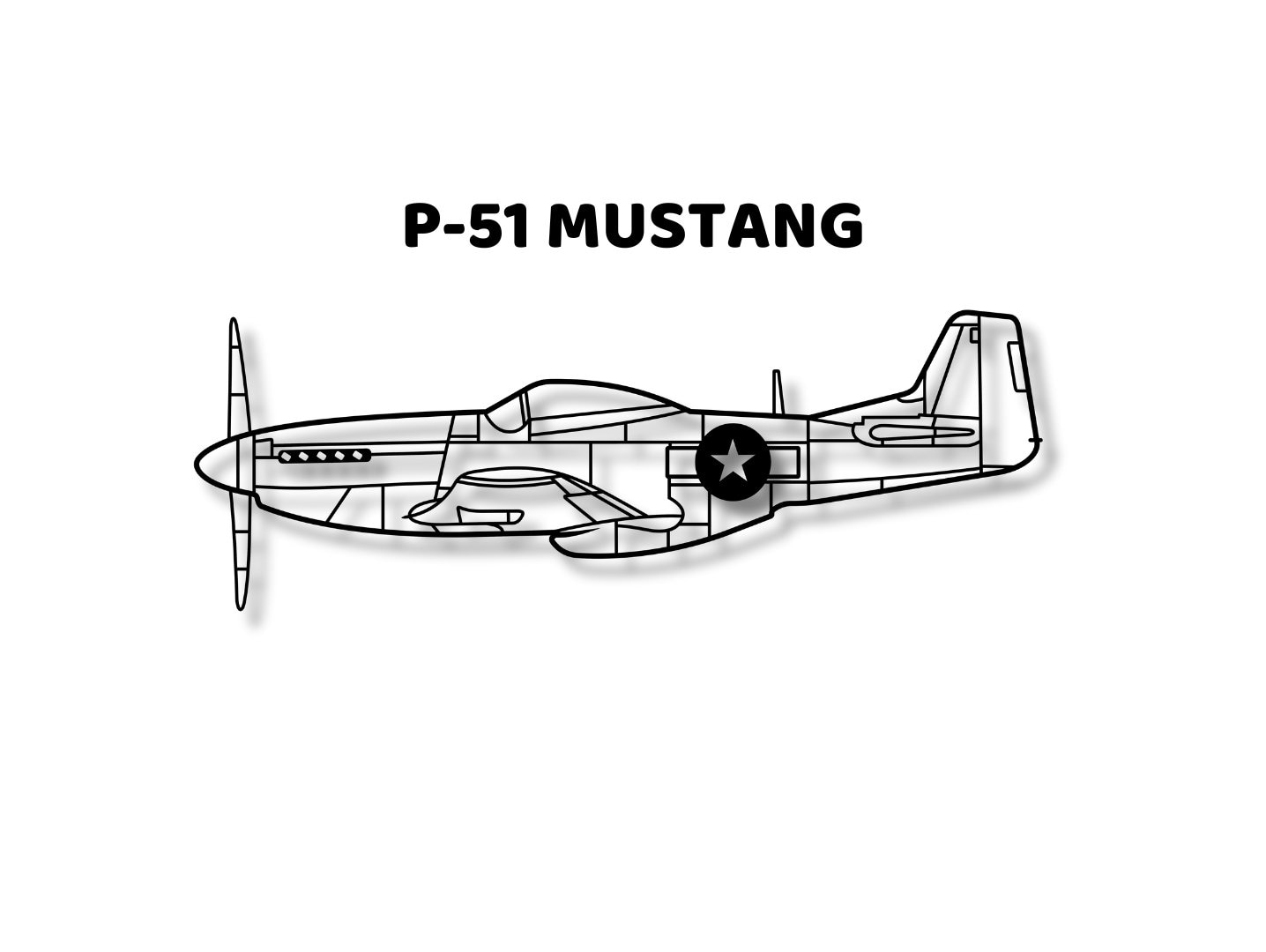P-51 Mustang Silhouette, Aircraft Laser File, Aeroplane Dxf, Svg - Etsy