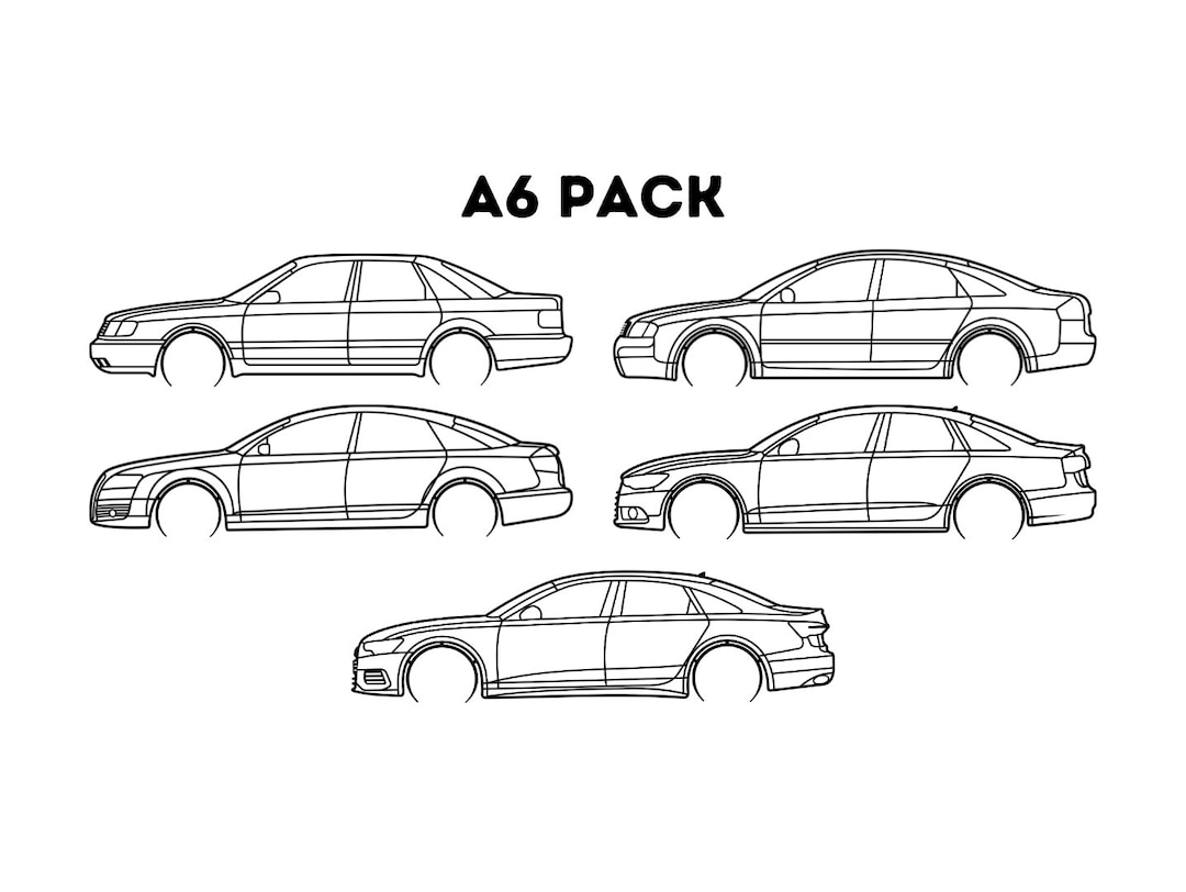 A6 Vector Car Design Bundle, Laser Cut Dxf Files, Digital Car Designs ...