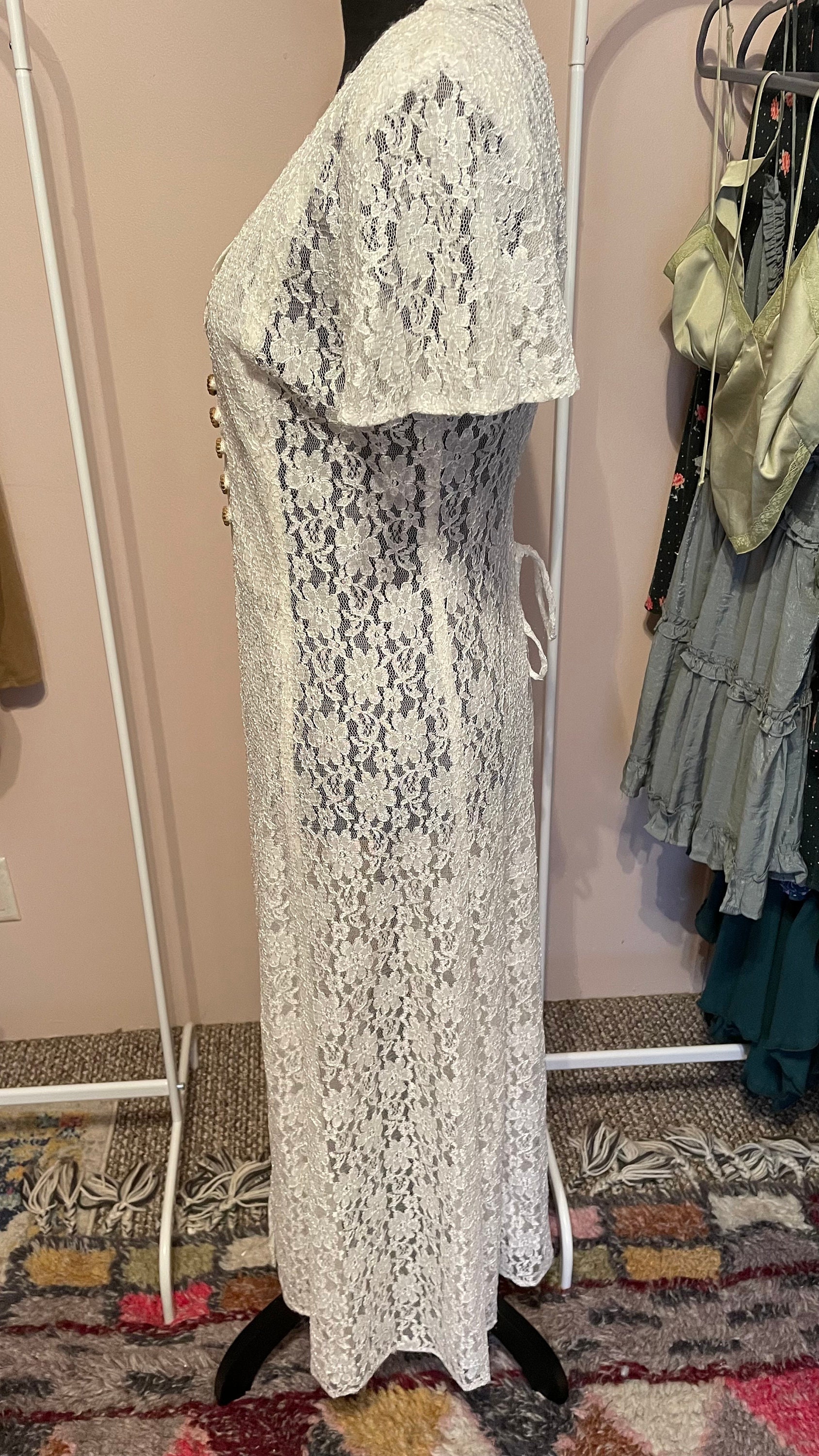 80s Dawn Joy Fashions Maxi Dress - Etsy