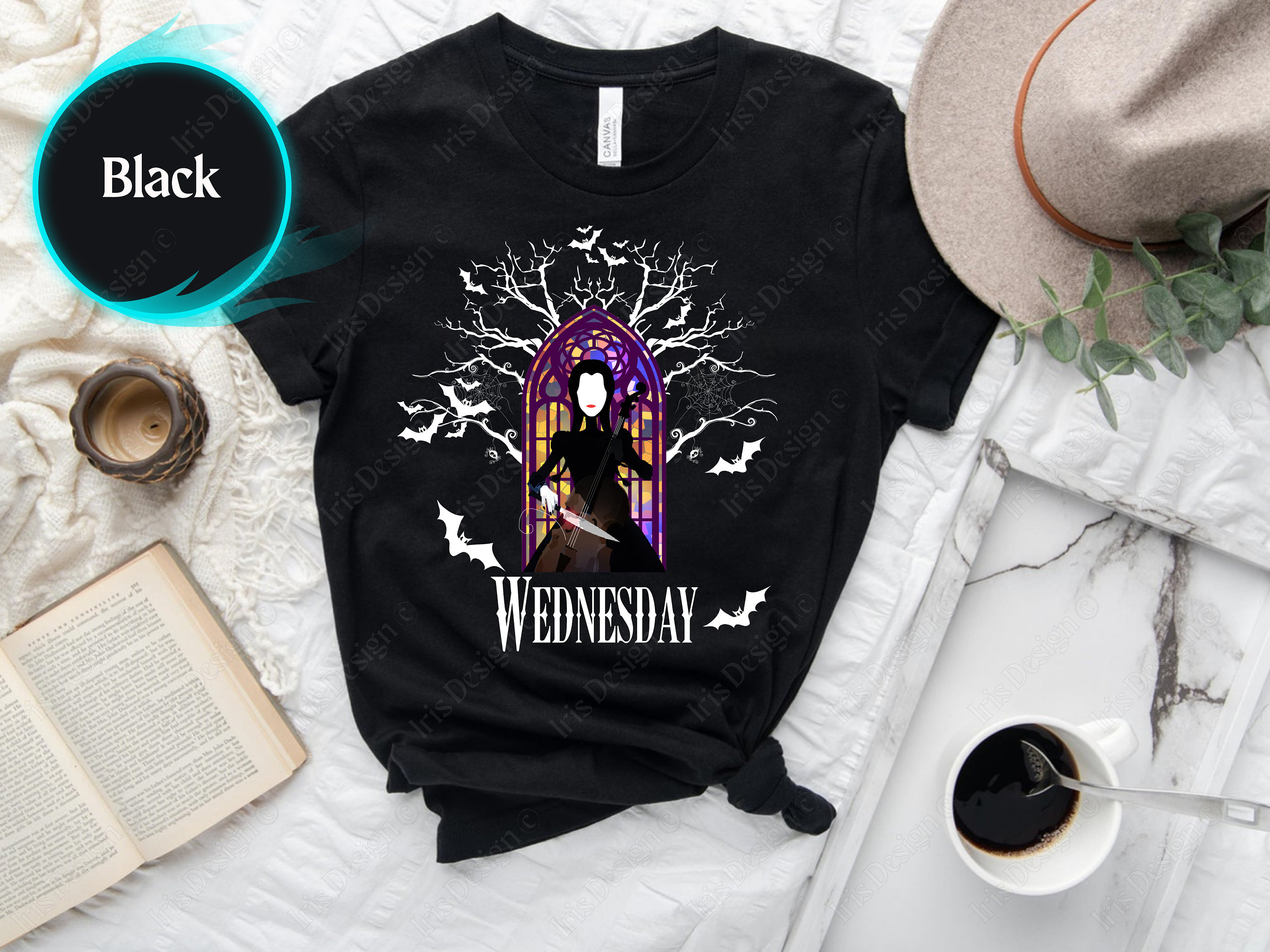 Wednesday Addams, Wednesday Addams Cello, Wednesday Addams Violin T-Shirt