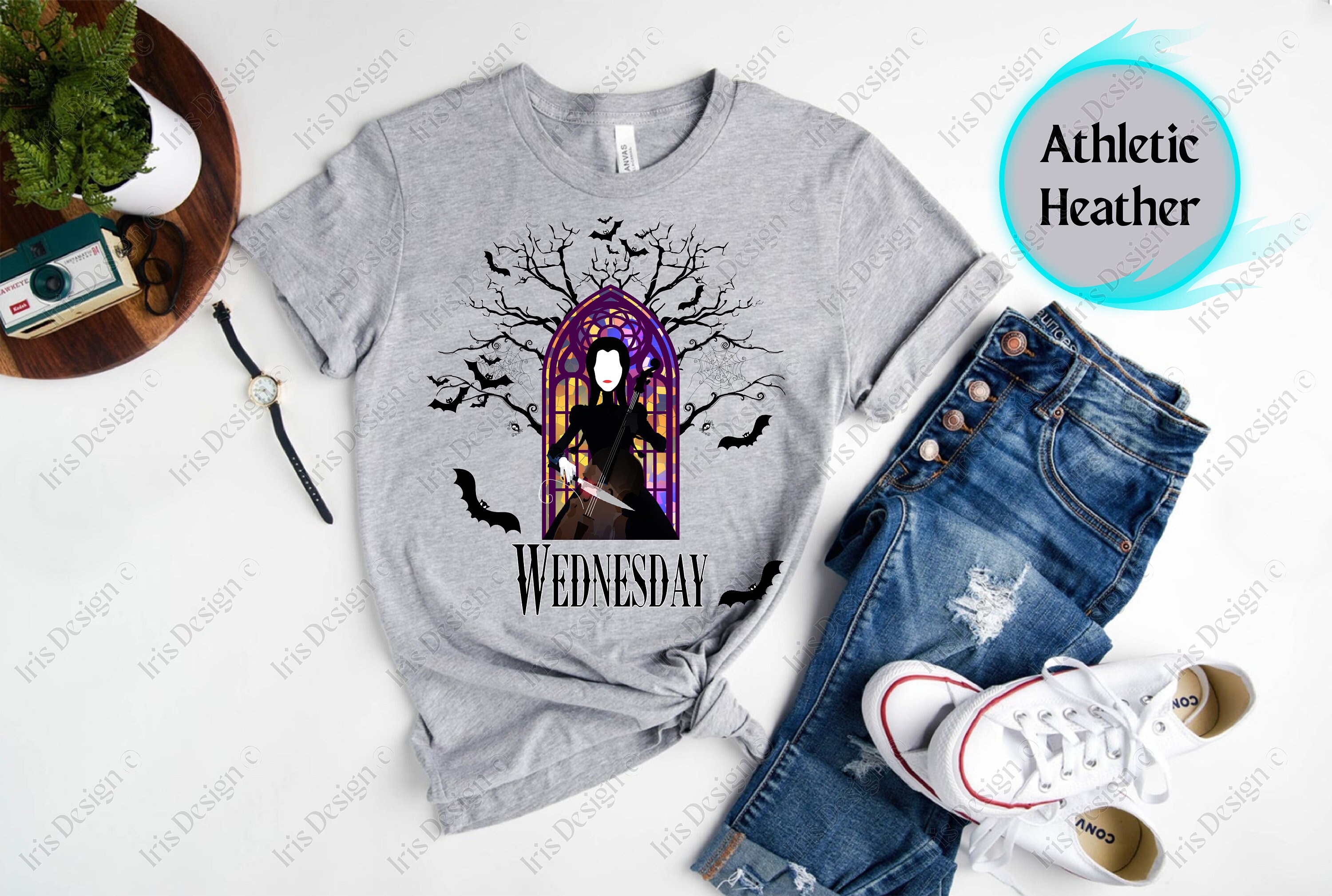 Wednesday Addams, Wednesday Addams Cello, Wednesday Addams Violin T-Shirt