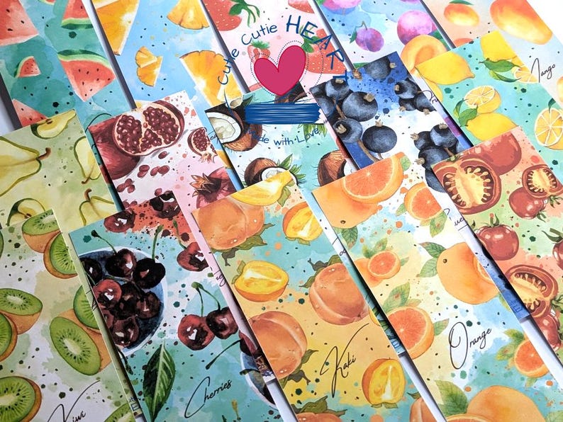 Printable Fruits Bookmarks and Box - Instant Pdf DOWNLOAD - Long Box ...