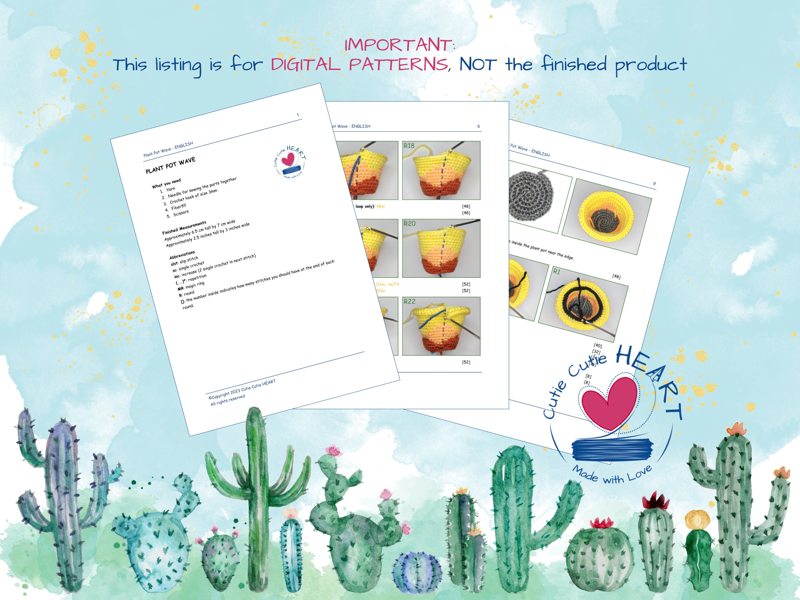 Amigurumi Plant Pot Wave Crochet Pattern - Etsy