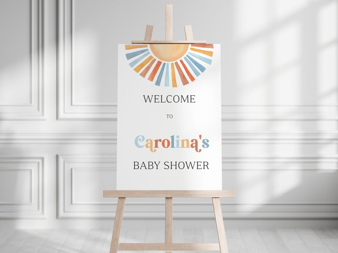 Editable A Little Ray of Sunshine is Arriving Soon, Baby Shower Welcome ...