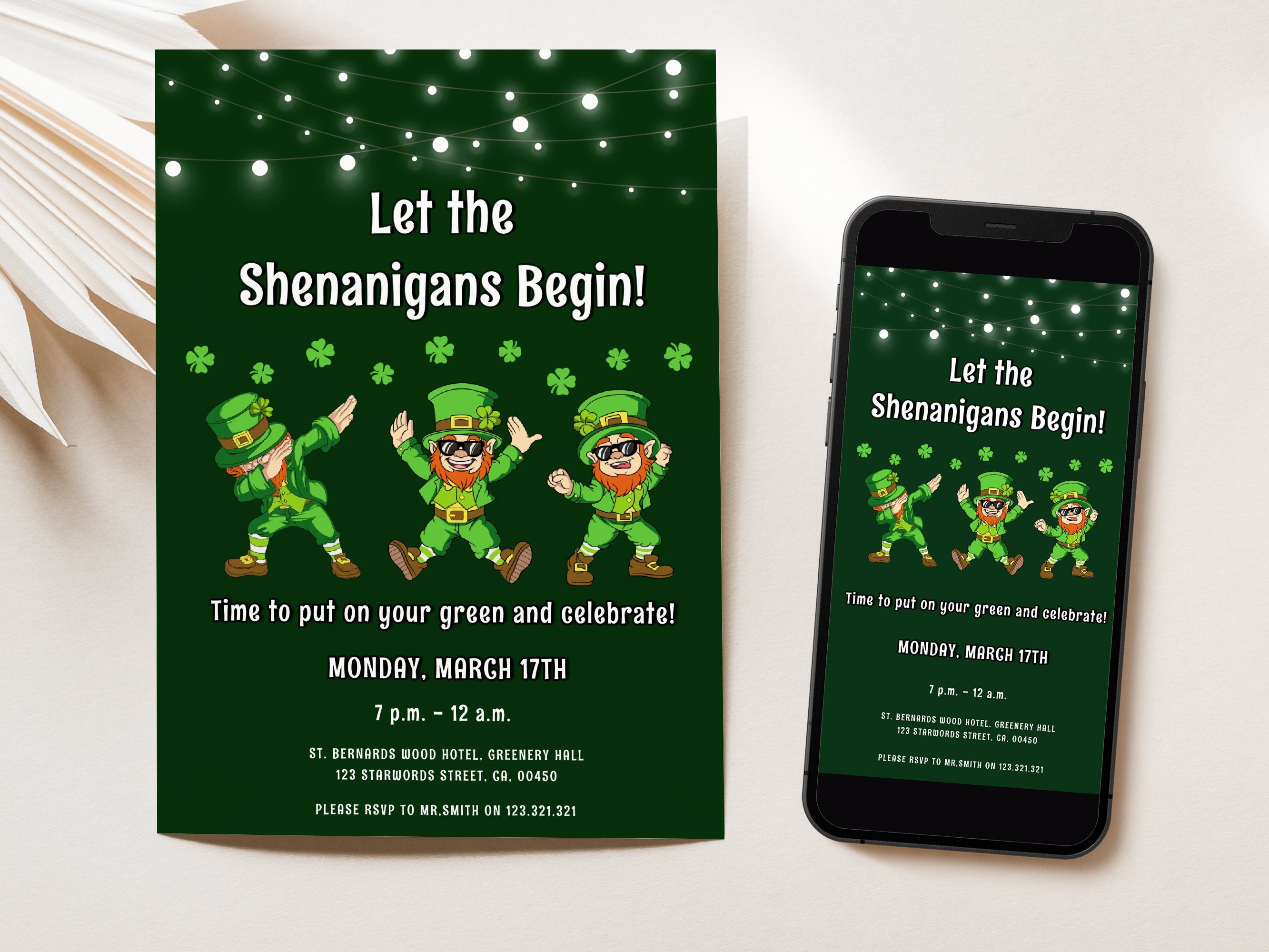 St Patrick's Day Party Invitation Template, Let the Shenanigans Begin ...