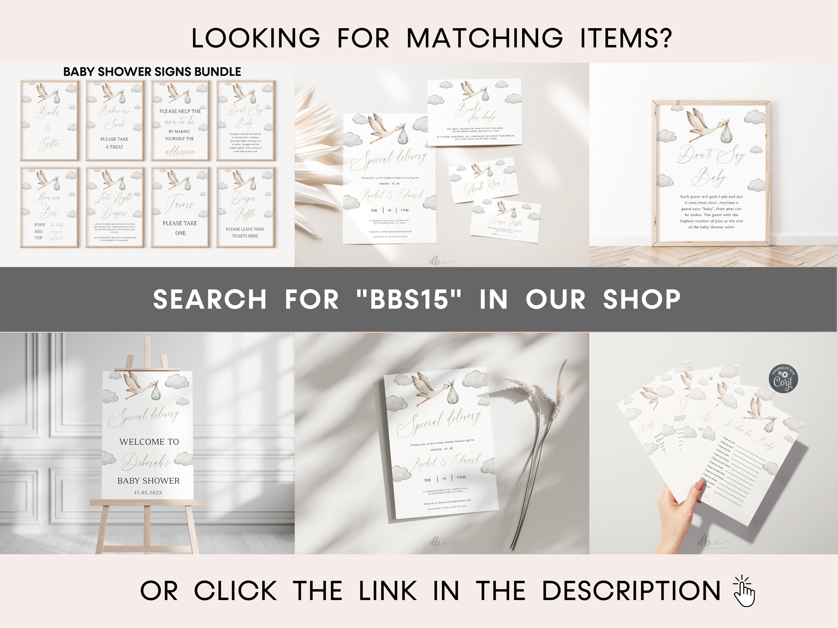 60 Printable Stork Baby Shower Games Bundle, Special Delivery Baby ...