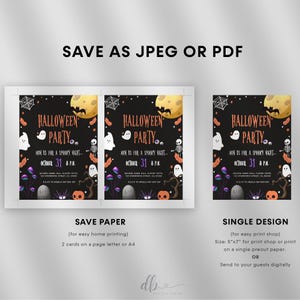 Editable Halloween Party Invitation, Kids Spooky Night Party, Birthday ...