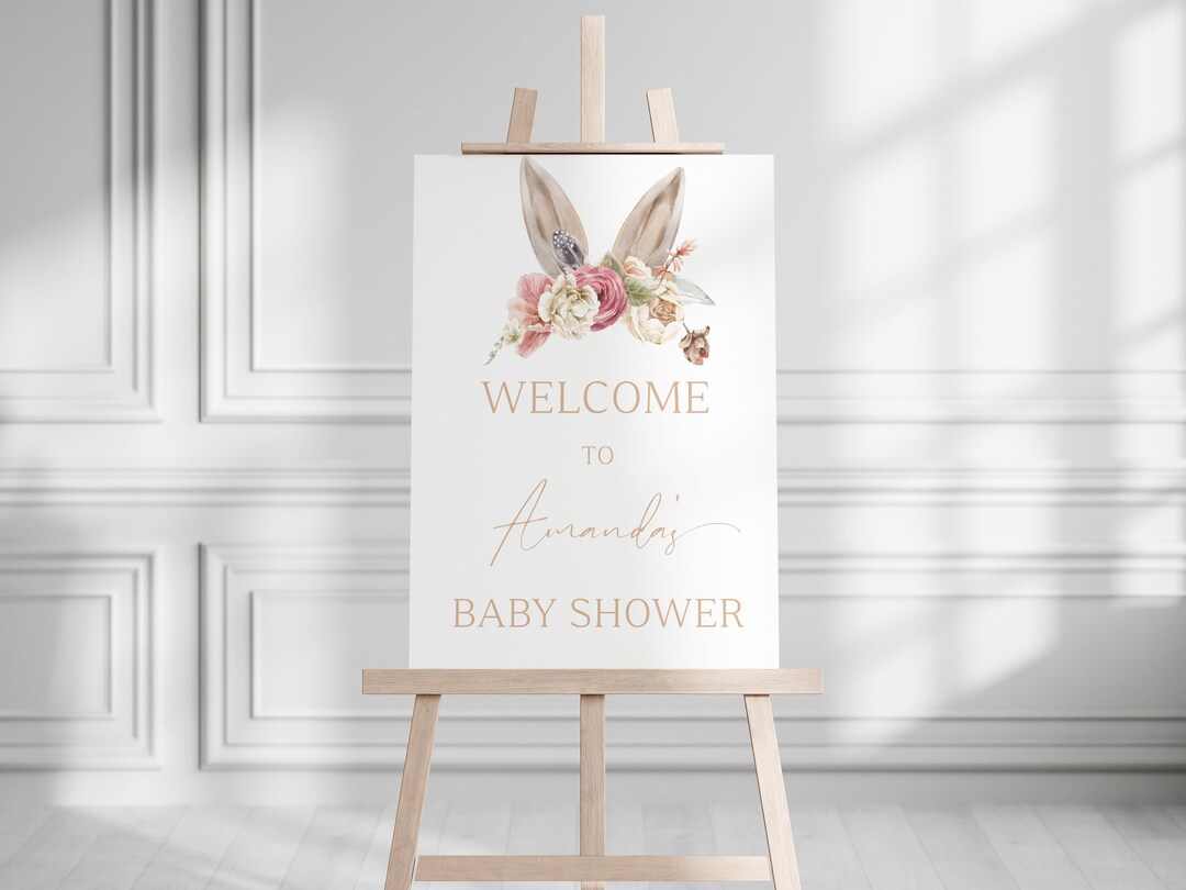 Editable Easter Baby in Bloom Welcome Sign, Spring Baby Shower Signs ...