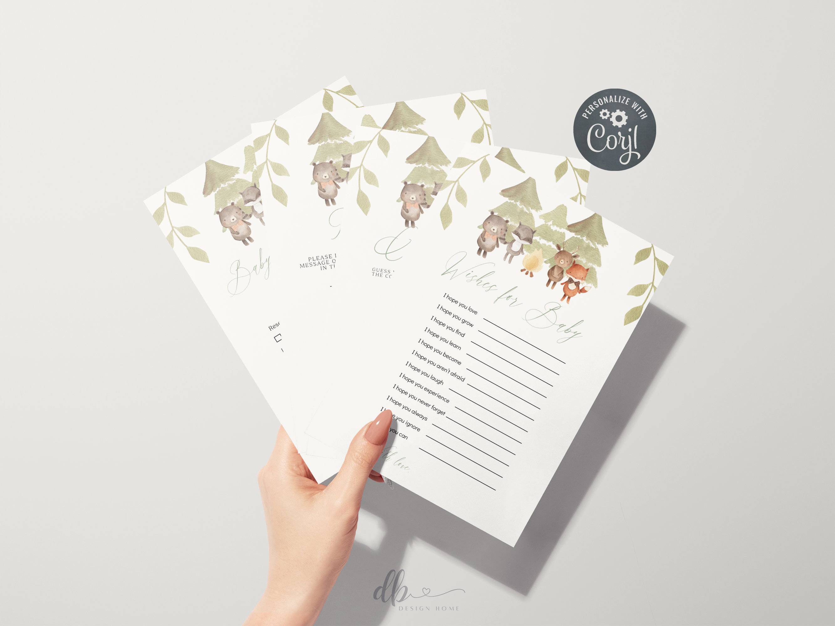 Editable Woodland Baby Shower Games Bundle, Woodland Animals Game Pack ...