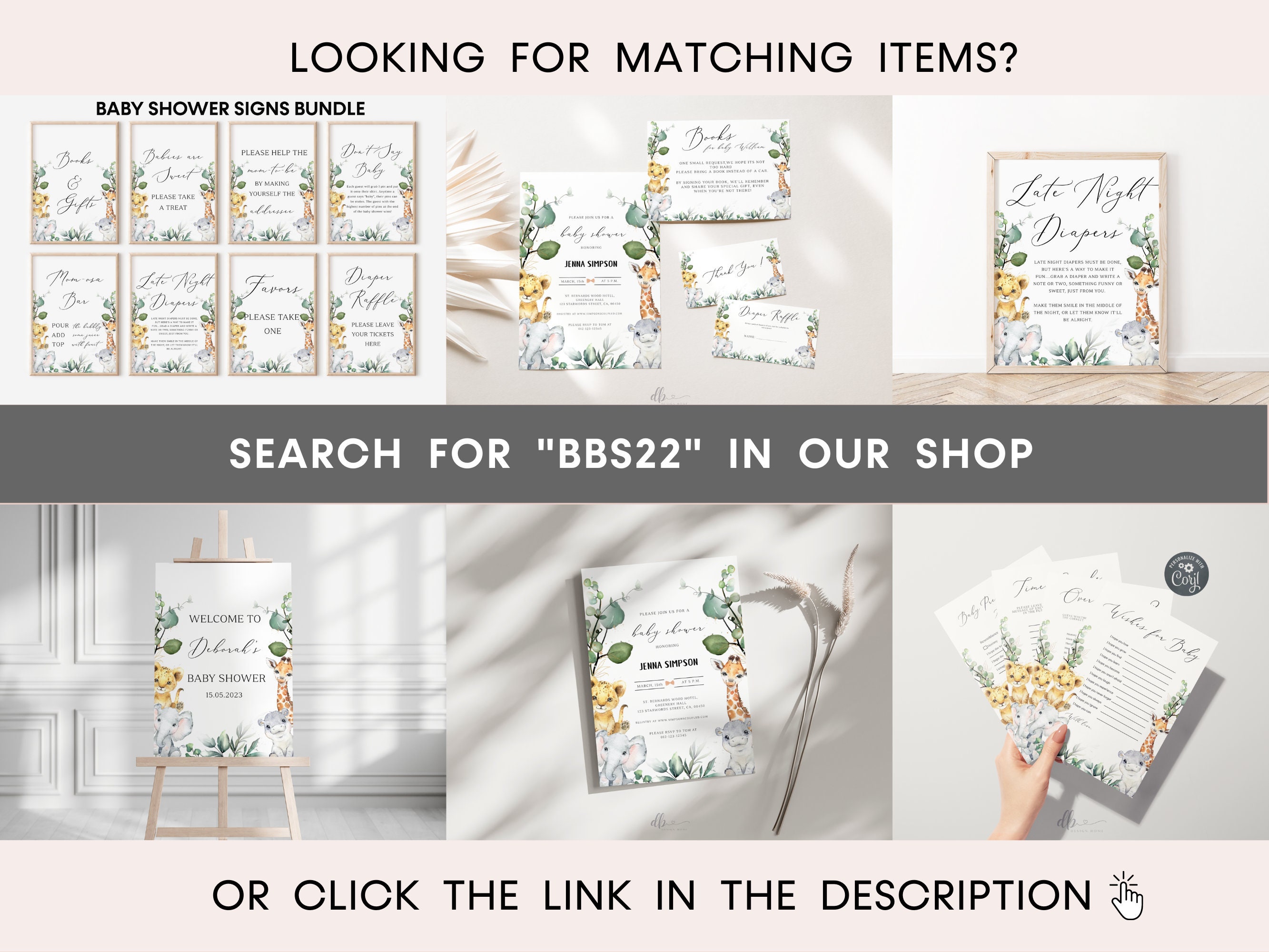 Editable A Little Wild One Baby Shower Welcome Sign, Safari Jungle Baby ...