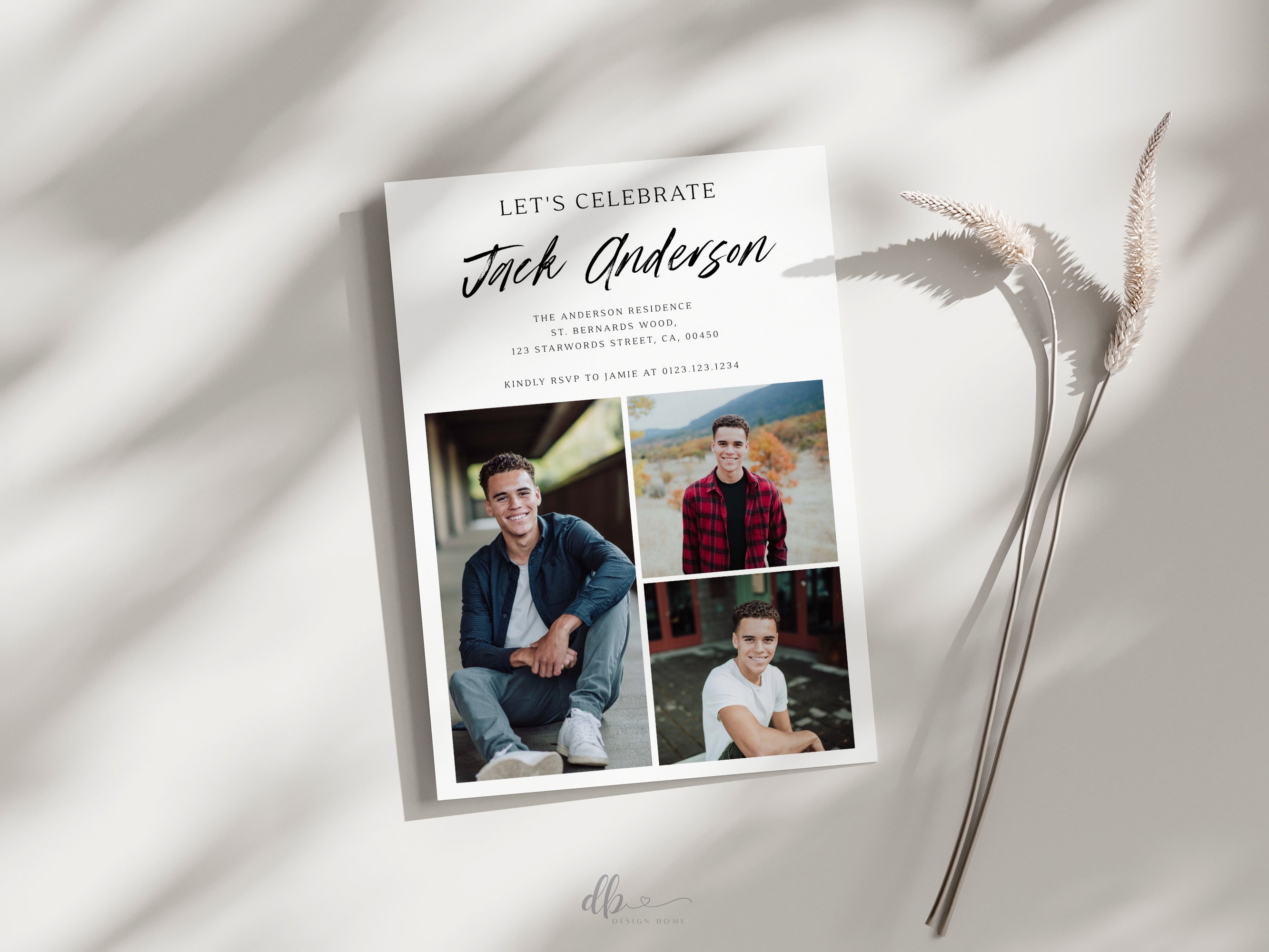 Editable Modern Graduation Announcement Graduation Invitation - Etsy